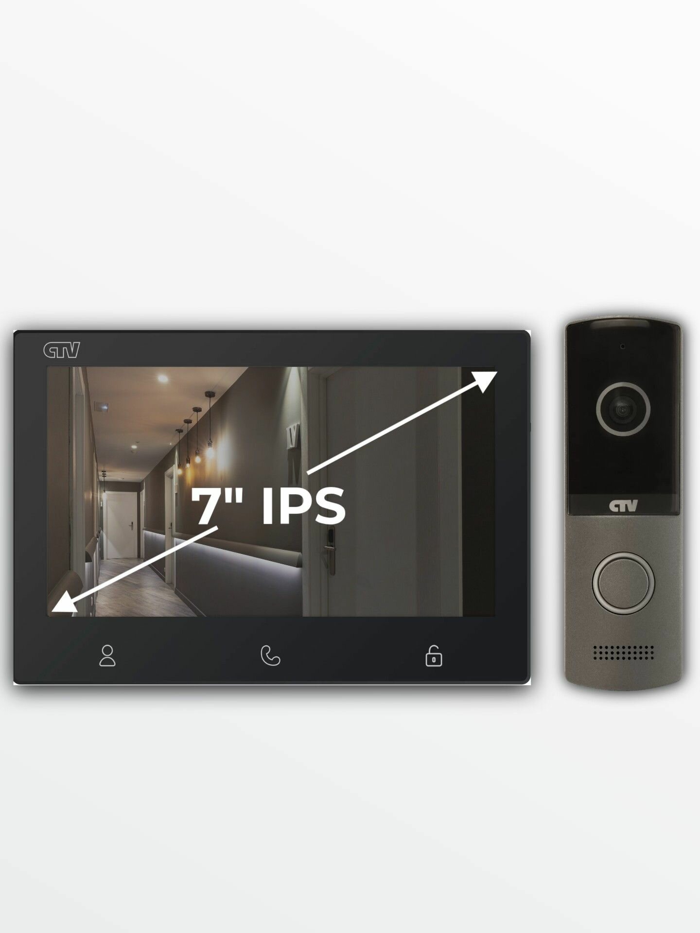 Комплект видеодомофон для квартиры: аналоговый монитор 7" CTV-M3712 Astra + вызывная панель CTV-D4003NG, для дома или офиса, удаленное открытие замка, подключение к подъездному домофону