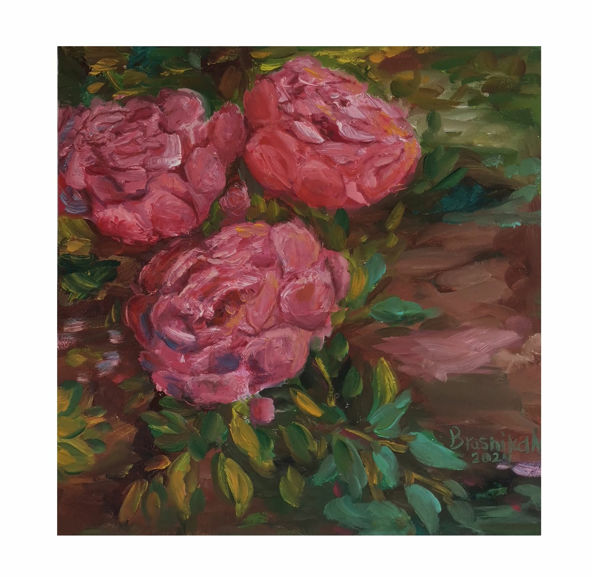 Картина маслом на холсте "Цветы"