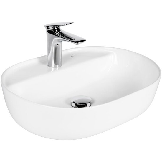 Раковина Bond S01-500 накладная овальная 50*39*13,5см белая с отверстием под смеситель
