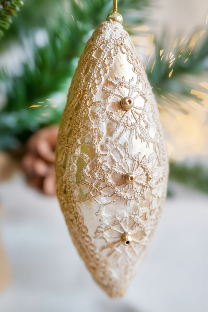 Ёлочное украшение сосулька каринн, полиэстер, 13 см, Winter Deco 2007464