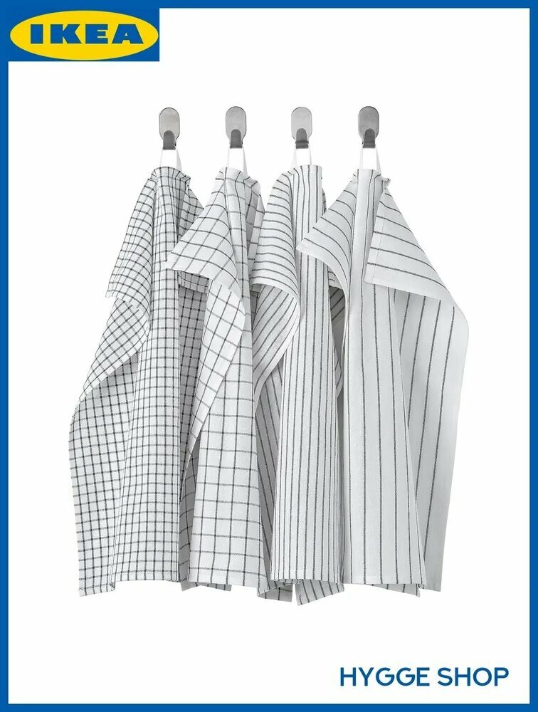 Полотенце кухонное, Льняная фактура, 45x60, 4шт