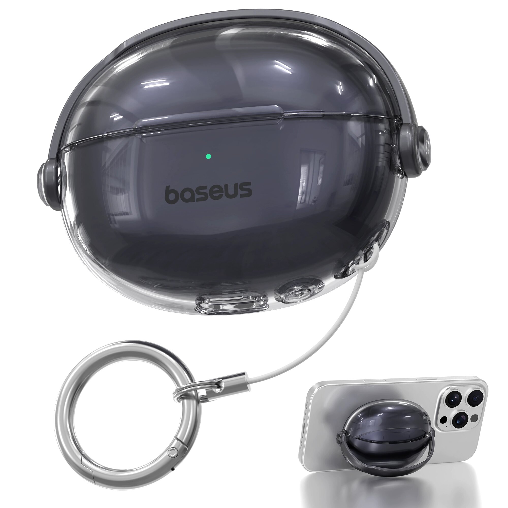 Подходит для защитного чехла для наушников-клипс baseus MC1pro, чехол для наушников с застежкой MC1, прозрачный чехол