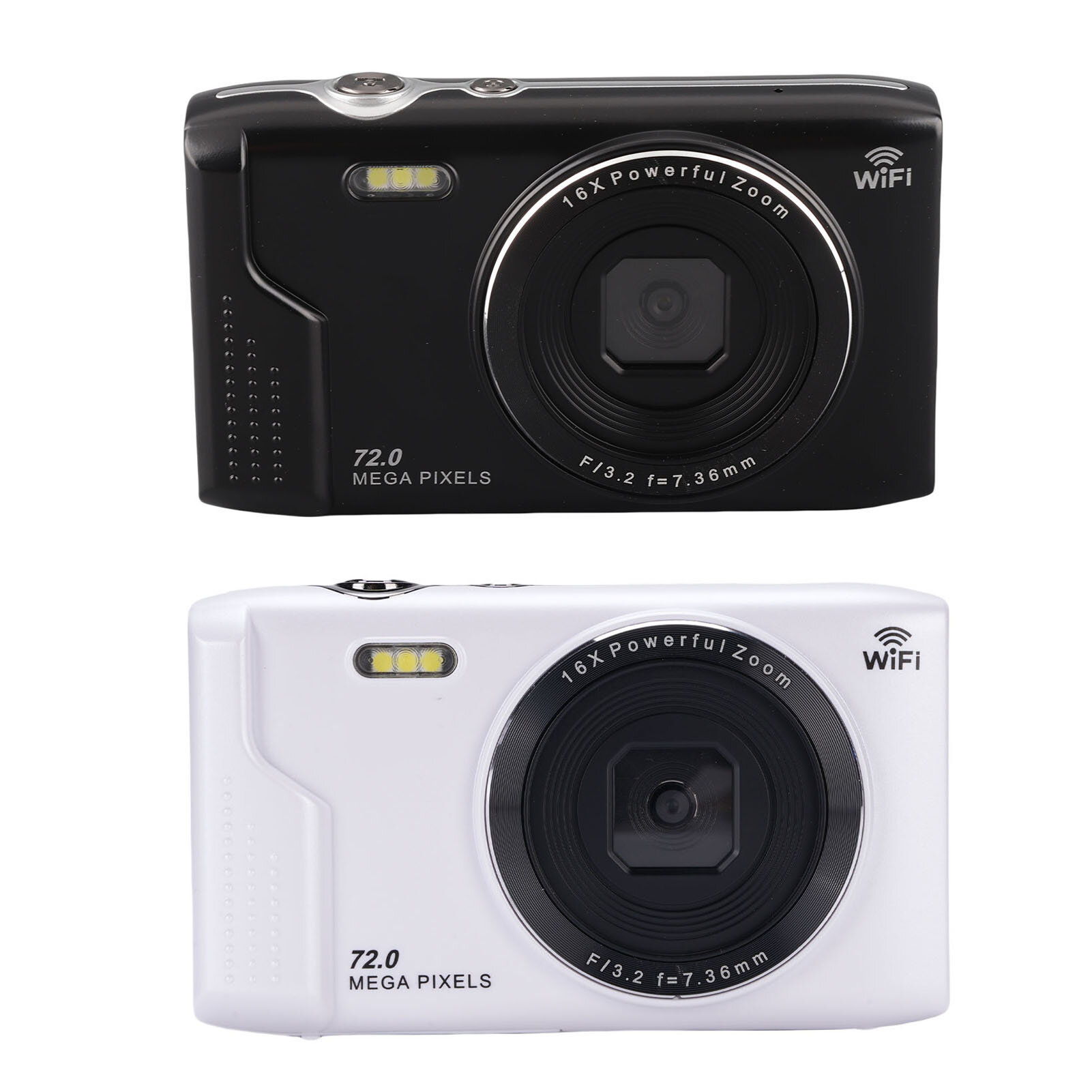 Цифровая фотокамера 5K 72 МП, 16-кратный зум, 2,8-дюймовый ЖК-экран, автофокус, вспышка, Wi-Fi, для путешествий и фотосъемки, черная.