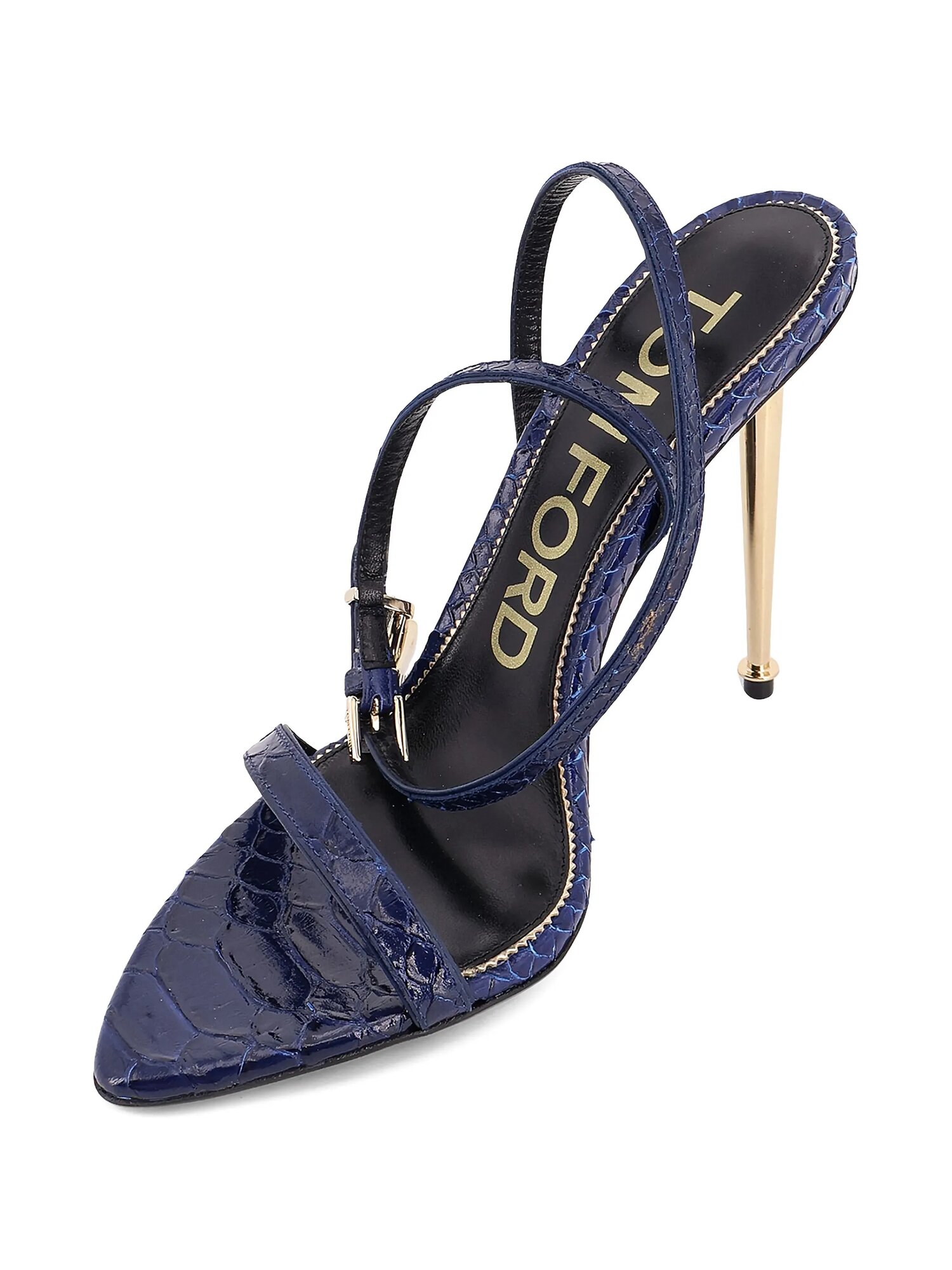 Босоножки Tom Ford Leather heeled sandals, размер 38, blue — фото 1