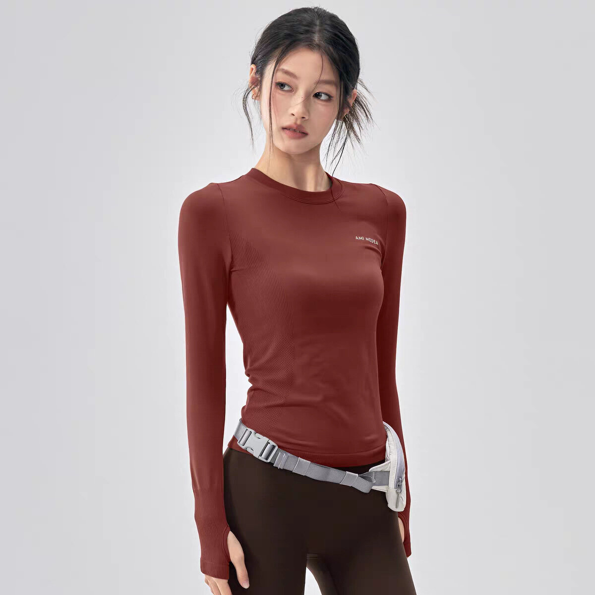 Женская йога одежда, новый топ для пилатеса, облегающий, с длинным рукавом, для бега и фитнеса