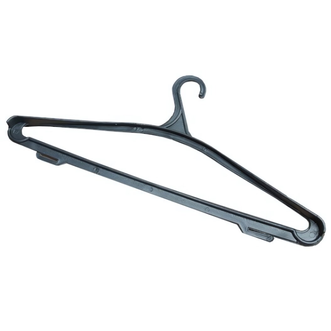 Вешалка-плечики для одежды, размер 52-54, черный цвет, пластик, усиленная конструкция