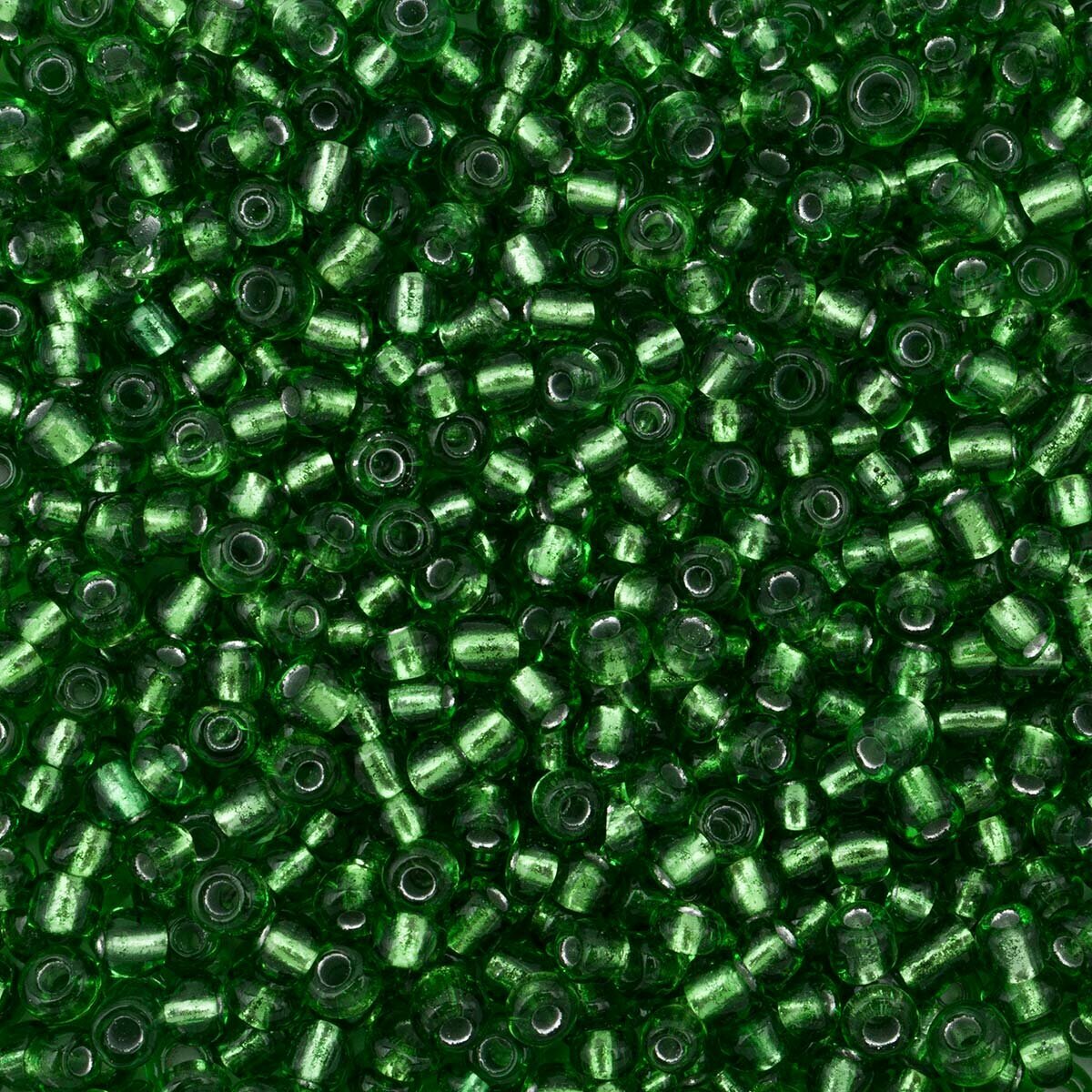 Бисер для плетения 11/0, 20г*10 упак, стекло, Astra&Craft (27 светло-зеленый, прозрачный с серебристым центром)