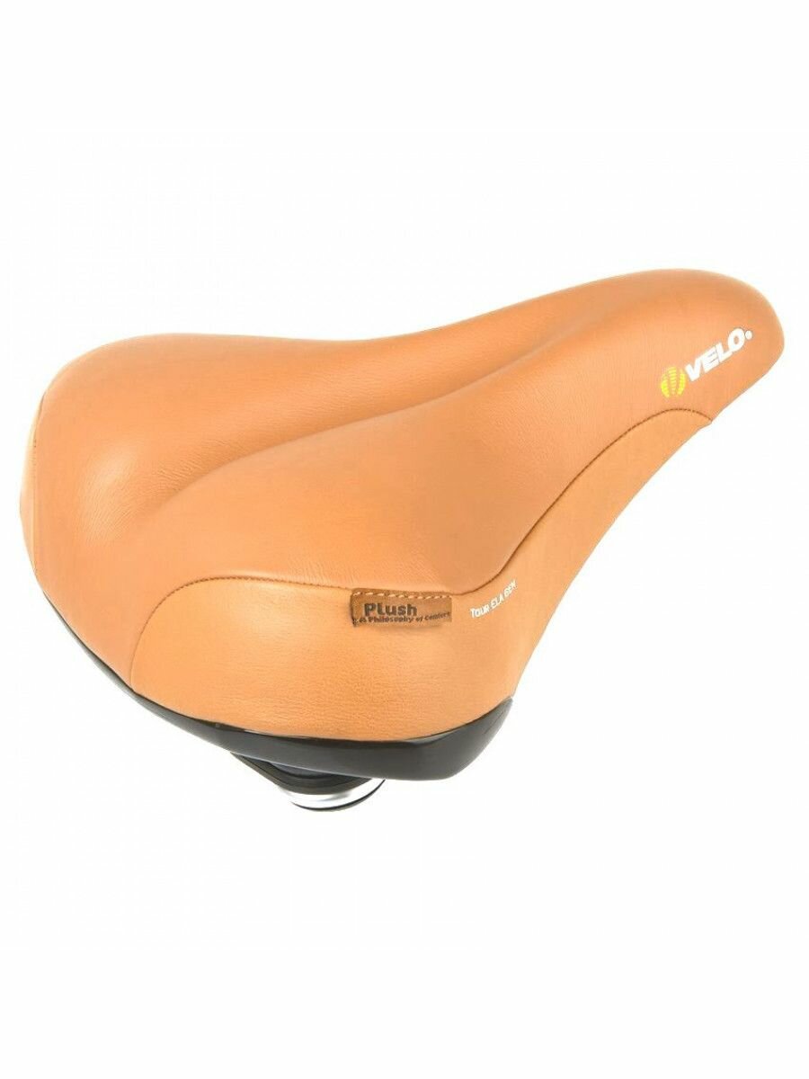 Седло VELO ELASTOMER комфорт, натуральная кожа, пружинное