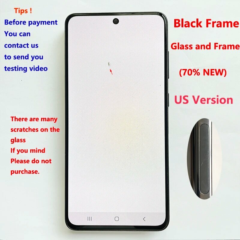100% протестированный экран S21 FE для Samsung S21FE 5G ЖК-дисплей G990B G990U 9 -- Black Frame