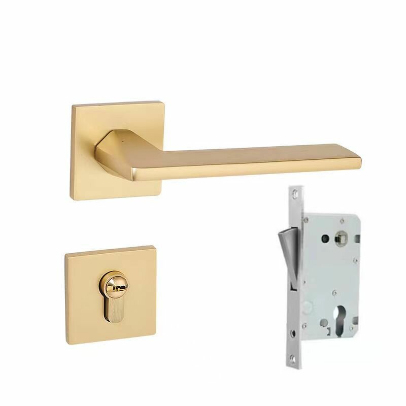 Золотой дверной замок для внутренней спальни, набор дверных замков в американском стиле, магнитный бесшумный дверной замок, ручка для деревянной двери