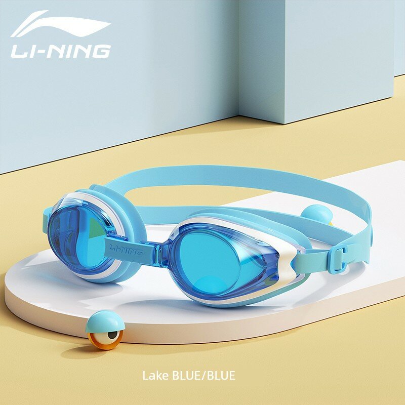 Детские очки для плавания Li Ning для девочек и мальчиков, водонепроницаемые, с защитой от запотевания,
