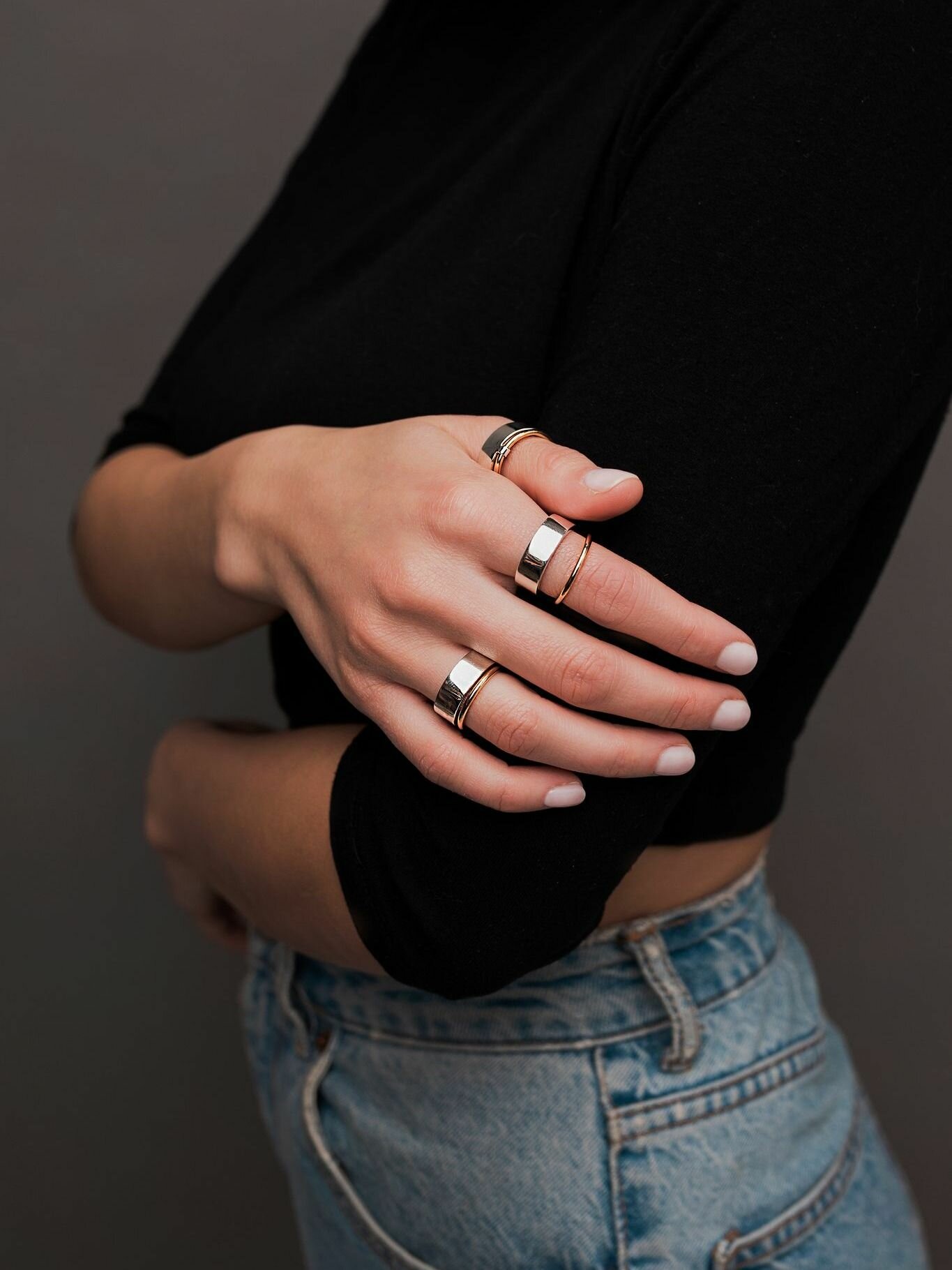 Кольцо широкое, серебро, 925 проба