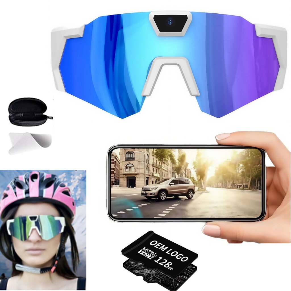 Бейсбольные очки 4K с камерой Smart Camera Glasses для мужчин Женские солнцезащитные очки с камерами