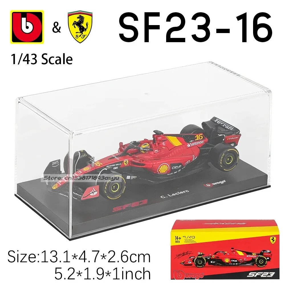 Burago 1:43 Scuderia Ferrari SF23 2023 Charles Leclerc 55# Carlos Sainz модель автомобиля из металла 1-43 SF23-16MZ