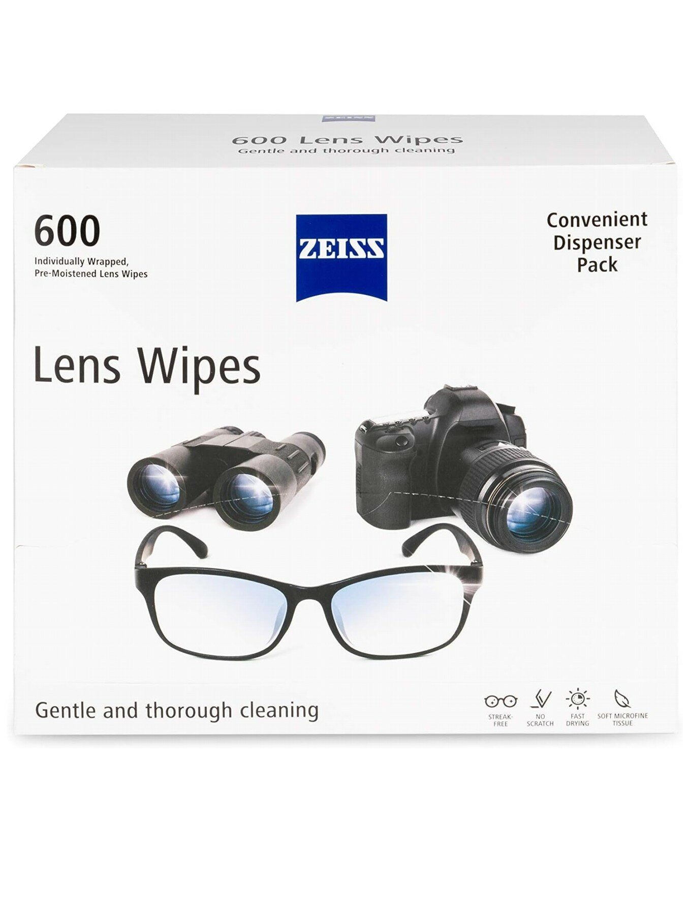 Влажные салфетки для очистки линз Zeiss, салфетки для всех видов очков, камеры, мобильного телефона, зеркала, бумажная ткань, одноразовая, 600 шт.
