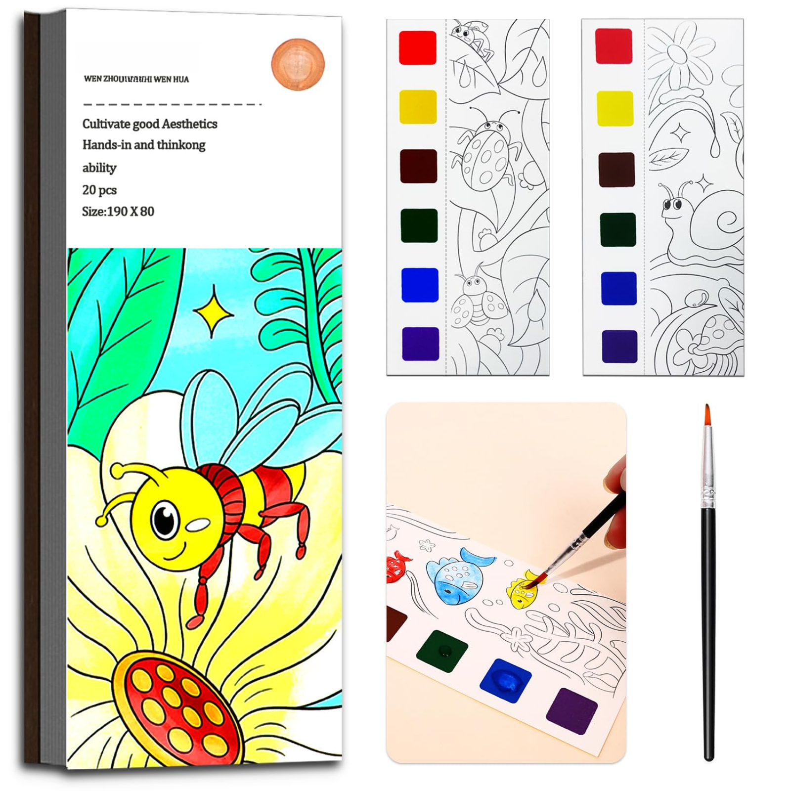 Книги для раскраски акварелью для детей 4-8 лет, Карманные книги для акварельной живописи для малышей, Наборы для творчества Пасхальные подарки для девочек и мальчиков, Книги для гуашевого граффити, Для детей 3-6 лет, Материал белая картонная бумага,