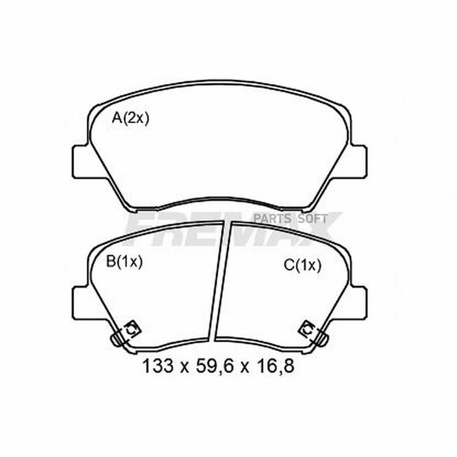 Колодки тормозные передние HYUNDAI Genesis 08-14 от официального дистрибьютора, FREMAX, артикул FBP2502