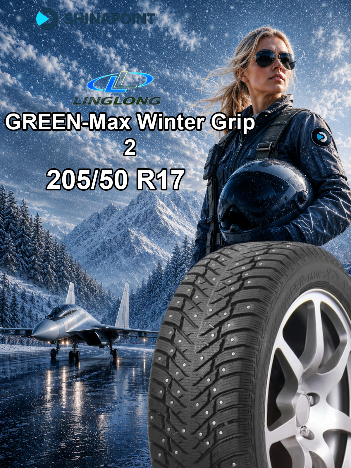 Шины зимние R17 205 50 93 T автомобильная зимняя резина LingLong модель GREEN-Max Winter Grip 2