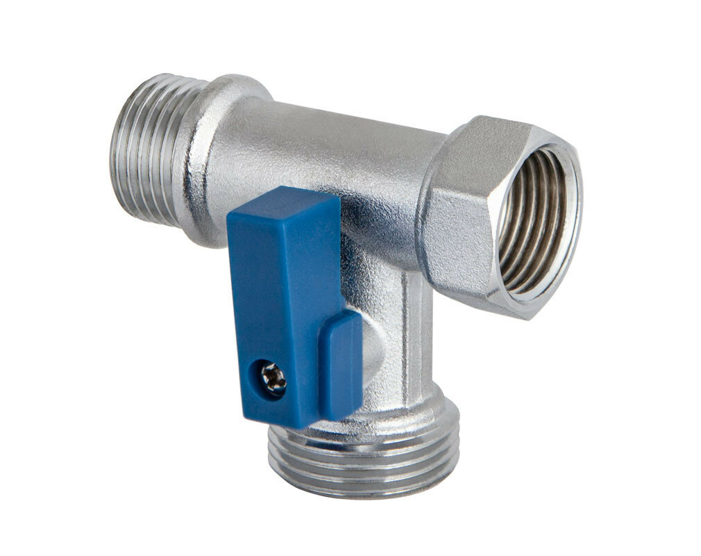 Шаровой кран Kaiser 270, латунь, муфтовый, серебристый, для стиральных машин