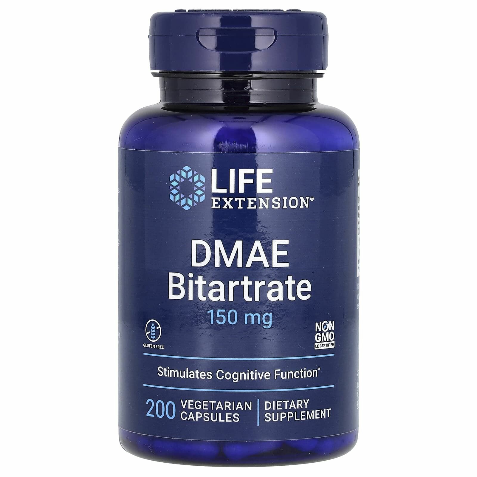 Life Extension дмаэ Битартрат, DMAE Bitartrate 150 мг 200 капсул