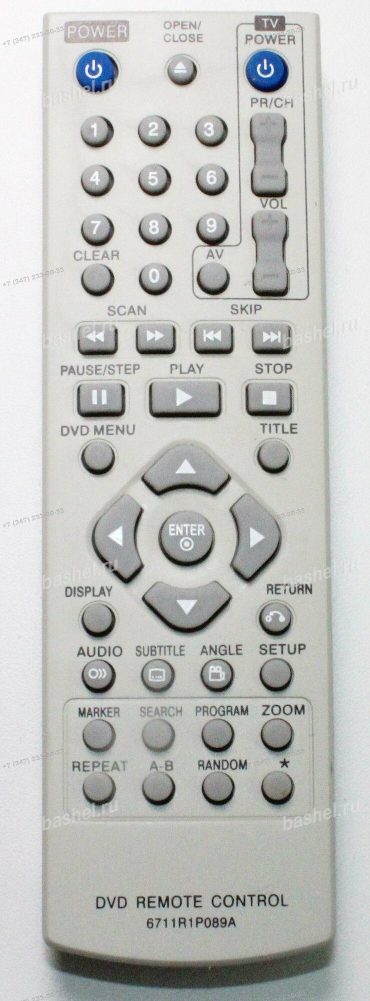 LG 6711R1P089A DVD, Пульт ДУ