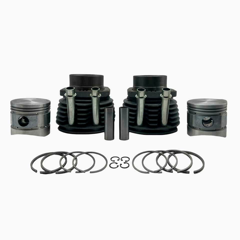 Поршневая на мотоцикл "Урал" в сборе под АИ -92 чугун (2 цилиндра,2 поршня, кольца поршневые, пальцы, стопорные кольца, 4 трубки ) Россия