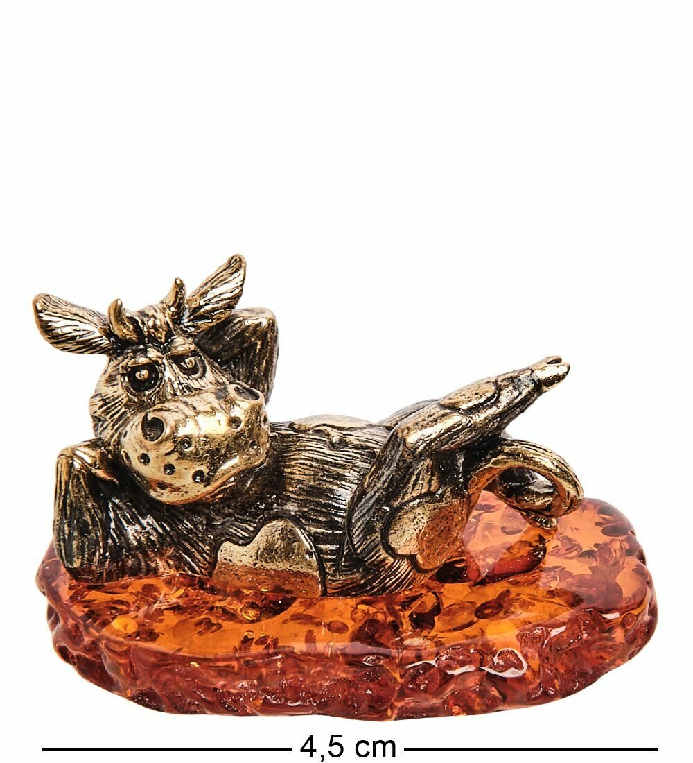 Фигурка 'Бык Мажор' (латунь, янтарь)