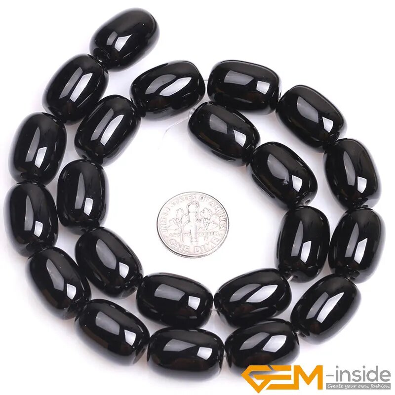 Бусины из черных агатов GEM-inside 6-12 мм 13x18mm Drum