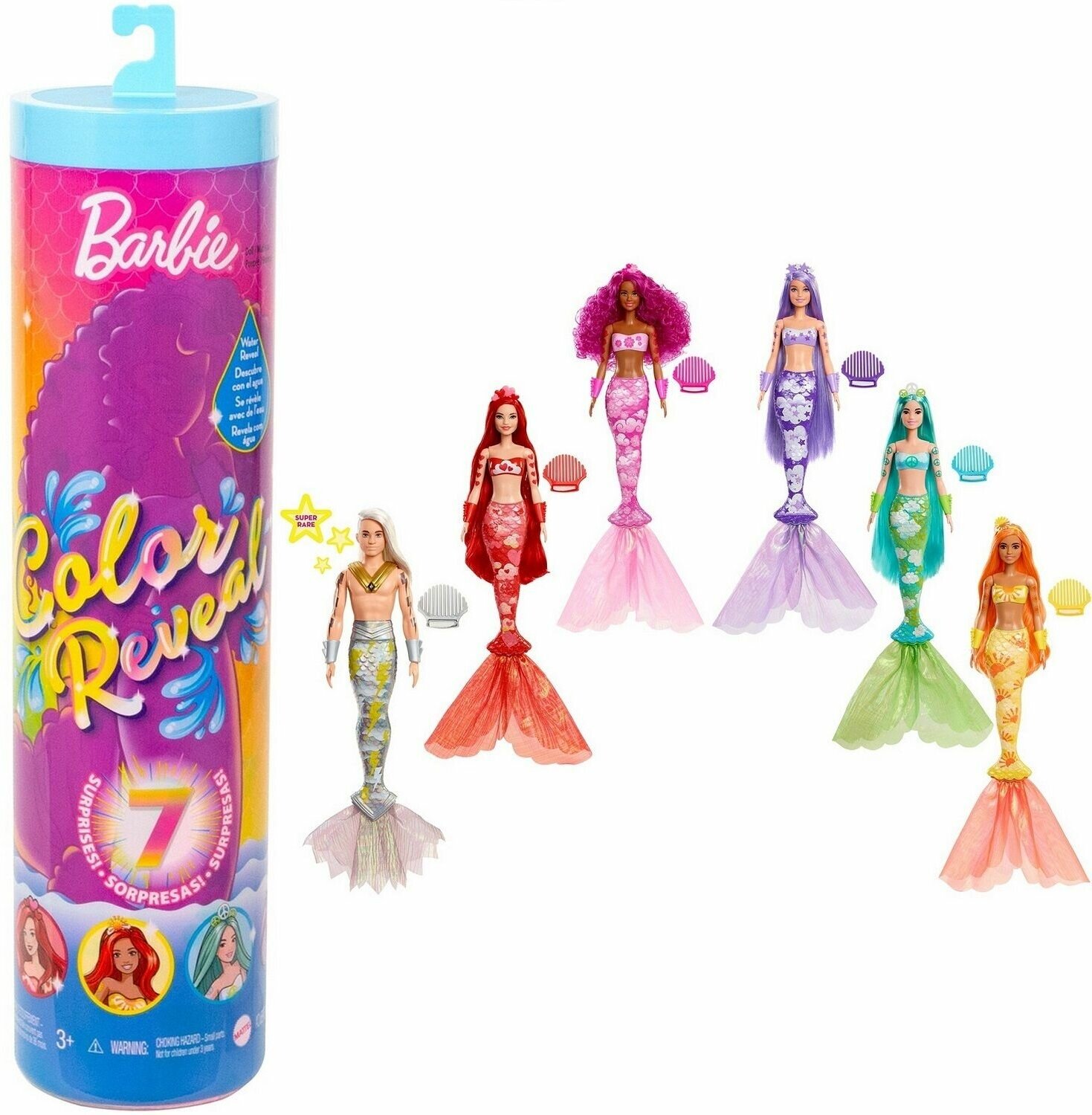 Кукла-сюрприз Barbie Color Reveal Rainbow Mermaid Series