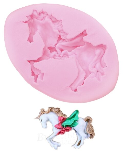 Молд для шоколада/мастики силиконовый Конь 9х6,3 см. (Набор из 3 шт.)