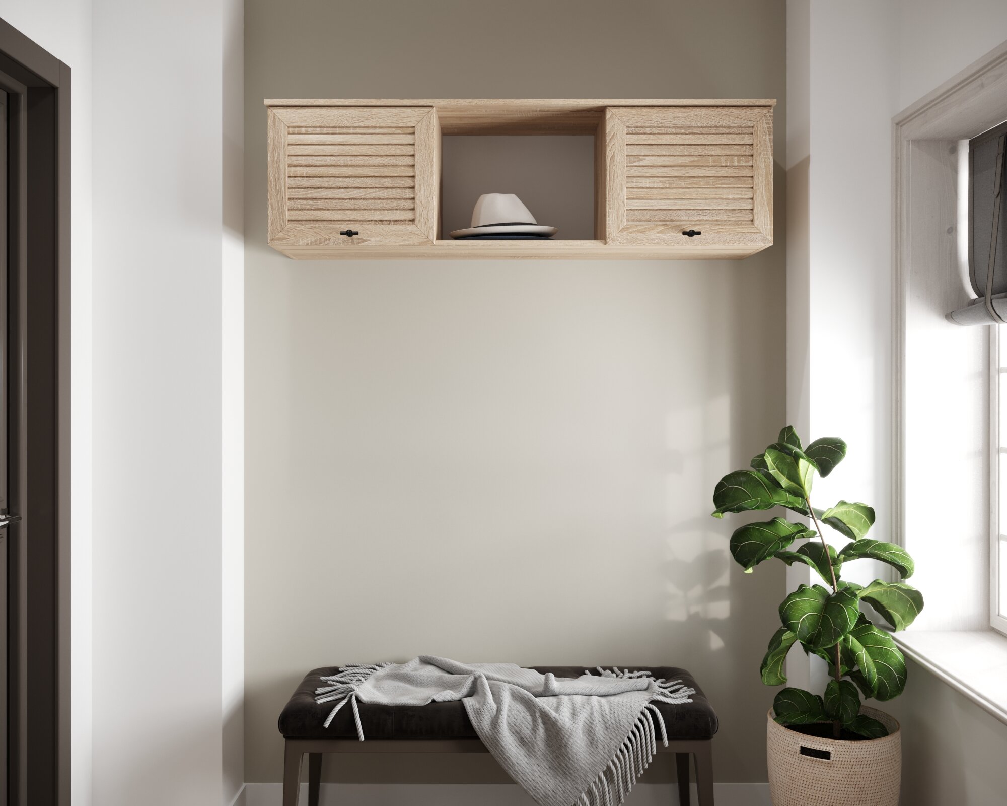 Антресоль настенная Мебель на Руси "Канзас" 140х40х35 Дуб сонома