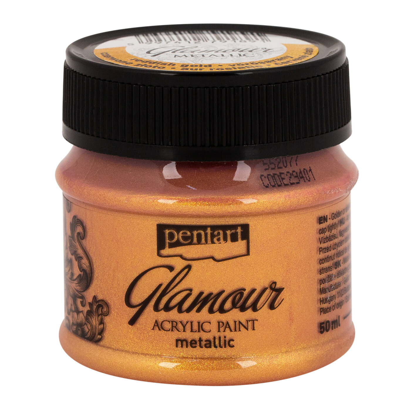 Краска акриловая Pentart металлик "Glamour", 50 мл, золото красное 29401