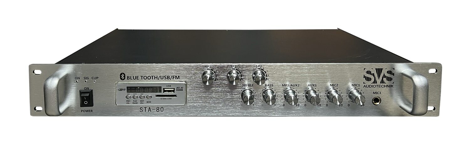 Микшер-усилитель для систем Public Address SVS Audiotechnik STA-80 Silver