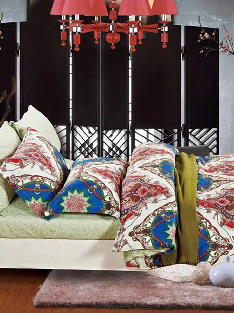 Постельное белье евро сатин 4 наволочки Twill