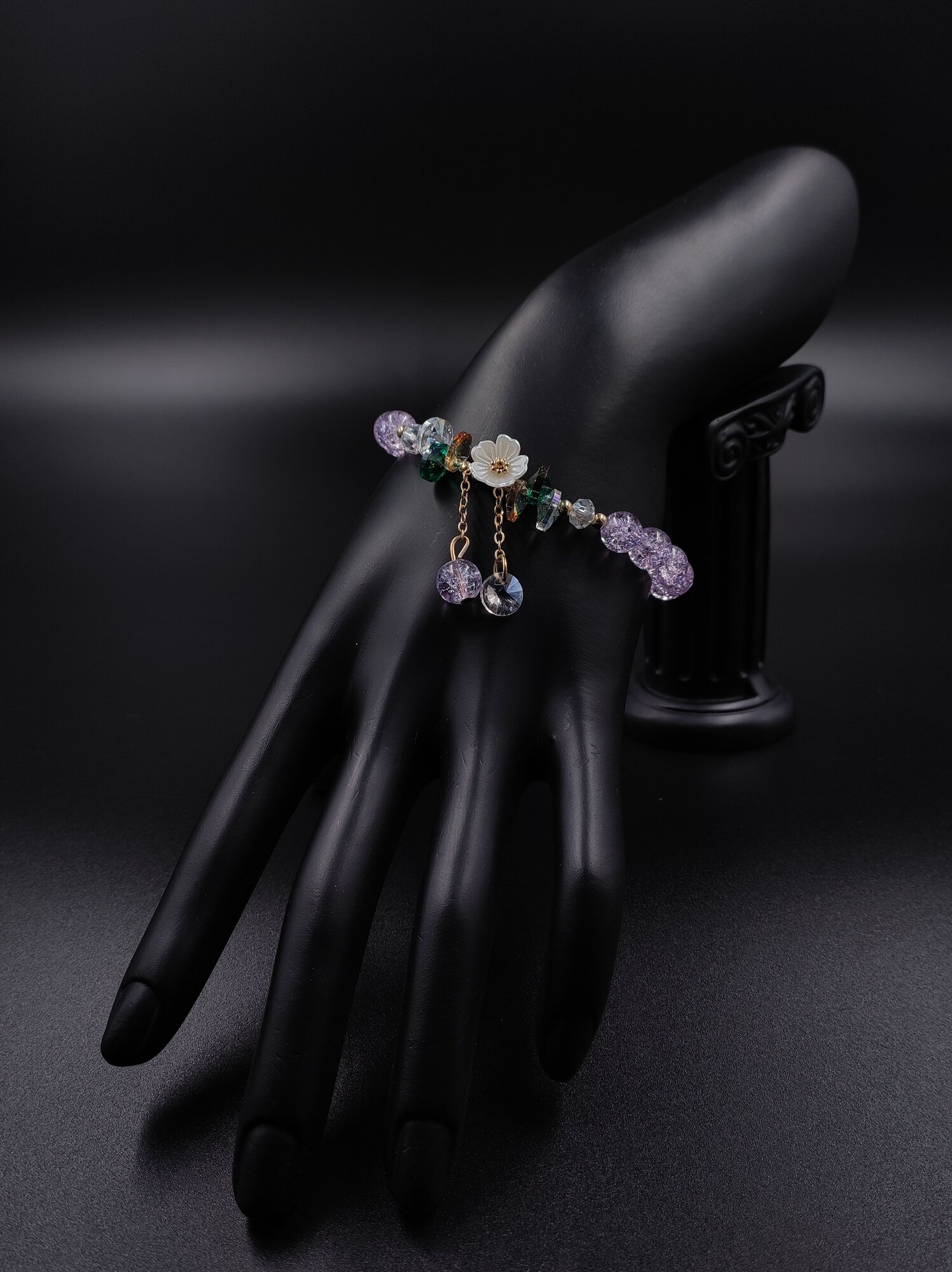 Браслет, кварц сахарный, кристалл