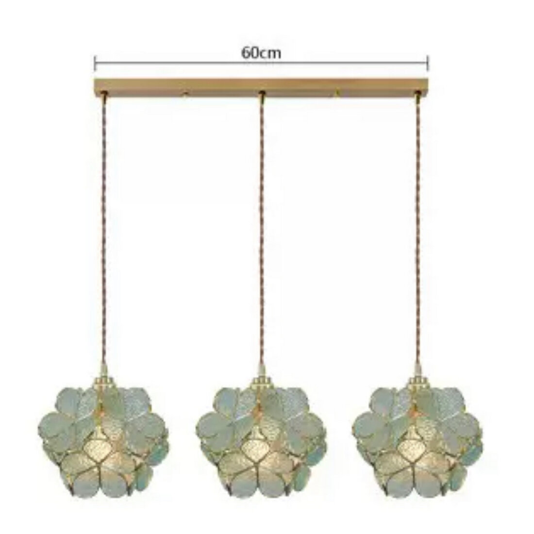 Светильник Fiorellini (3 плафон/ прямая платформа/ цвет Тиффани)