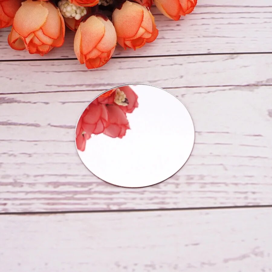 Акриловые бирки круглые 50 шт 4cm, Sliver