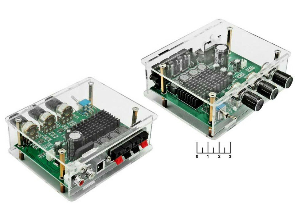 Радиоконструктор усилитель УНЧ 2*40 Вт+80 Вт цифровой D-класс 12-24V TPA3116D2 2.1 в корпусе