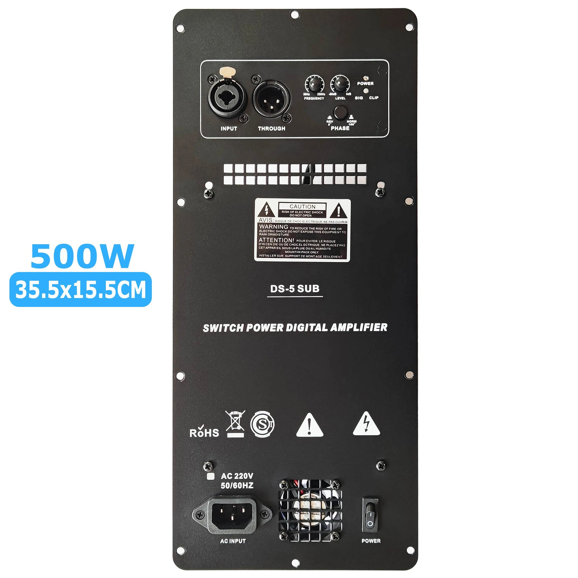 ERZHOU Цифровой усилитель Hi-Fi 500 Вт, 220V, без вилки