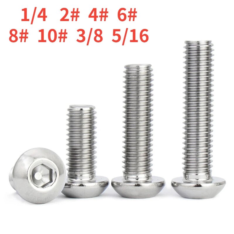 Винты с шестигранной головкой из нержавеющей стали 304 1-4-20(5pcs), 1