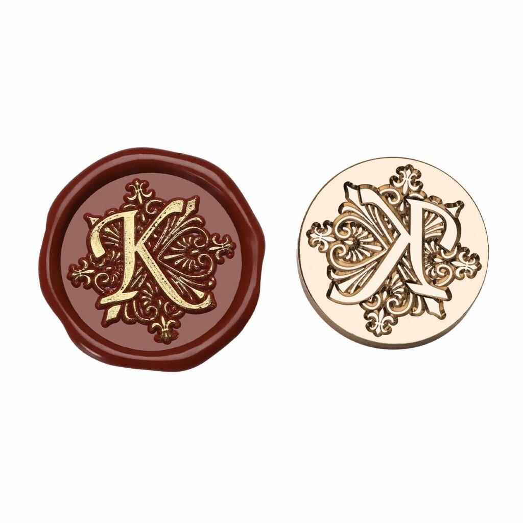 Заглавная буква D сургучным штампом-печатью для скрапбукинга в подарочной упаковке