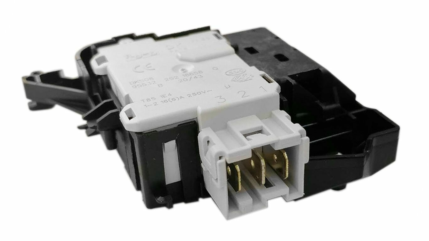 Замок двери Indesit 536021, для стиральных машин, черный, пластик