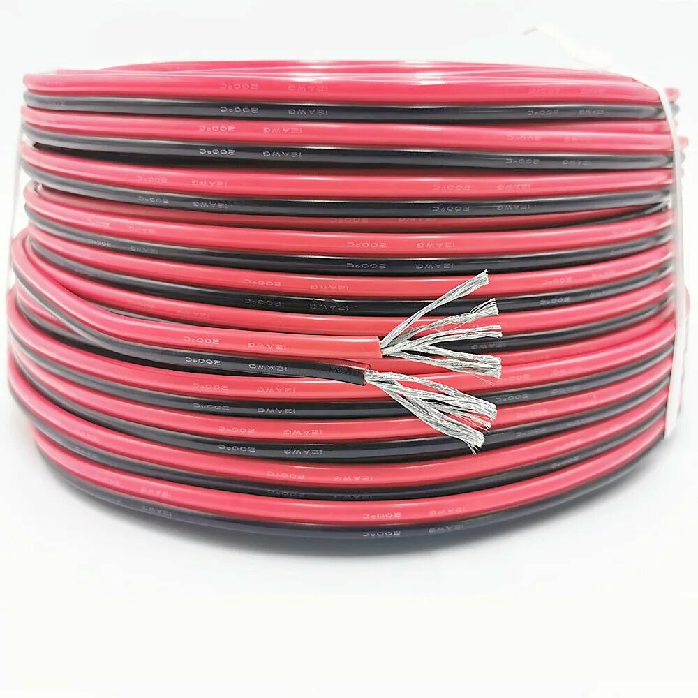 Термостойкий силиконовый провод Diligent ant 2x8AWG, 2x10AWG красный/черный 20 AWG 0.5mm, 10m