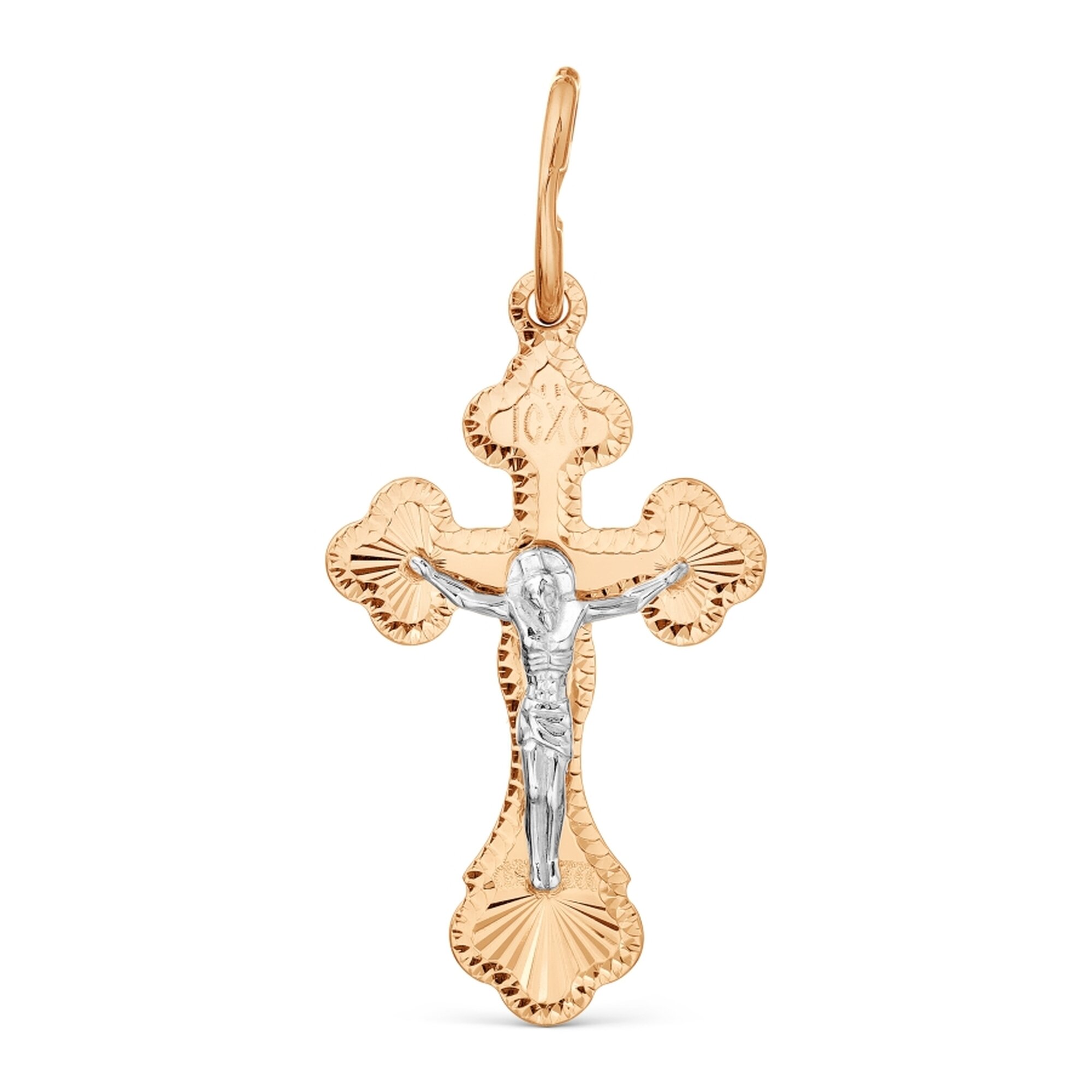 Крестик, красное золото, 585 проба