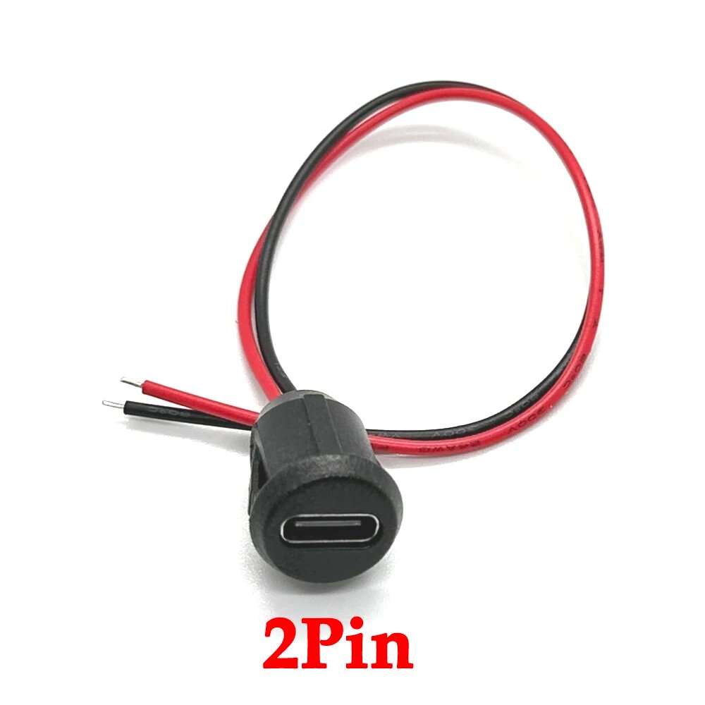 Водонепроницаемый USB-разъем Type-C LAJQTAO 2P 4P 2Pin black
