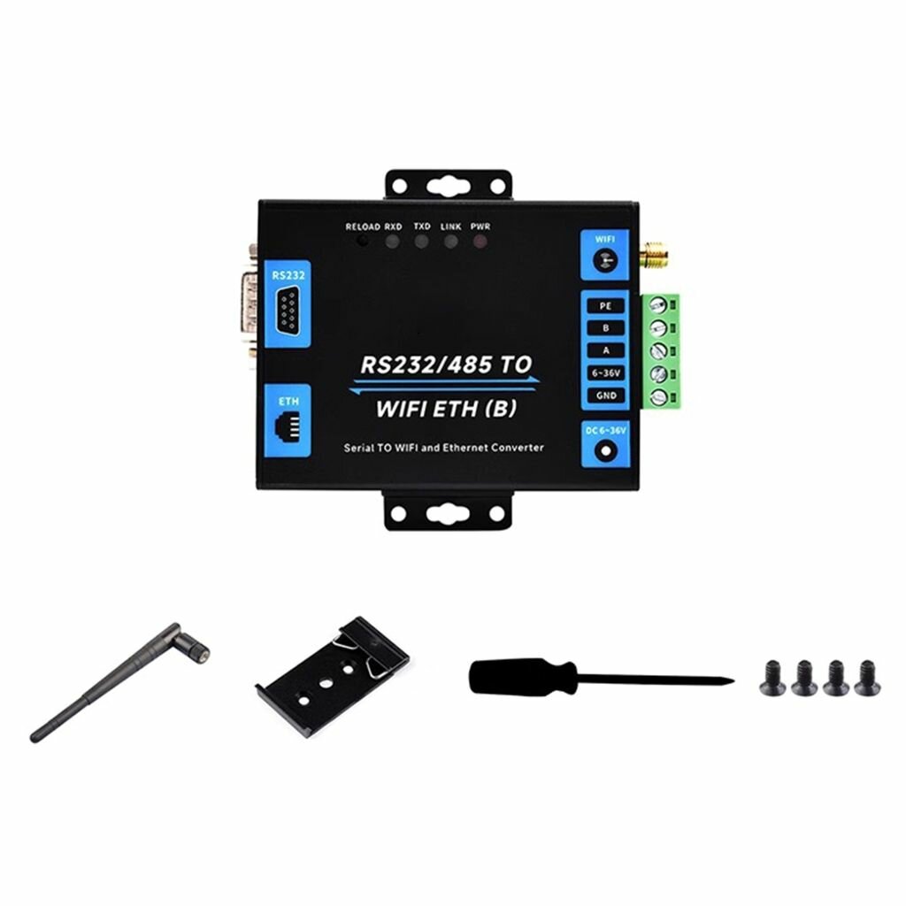 (1 шт.) RS232 485 к WiFi Ethernet Server - общий сетевой порт