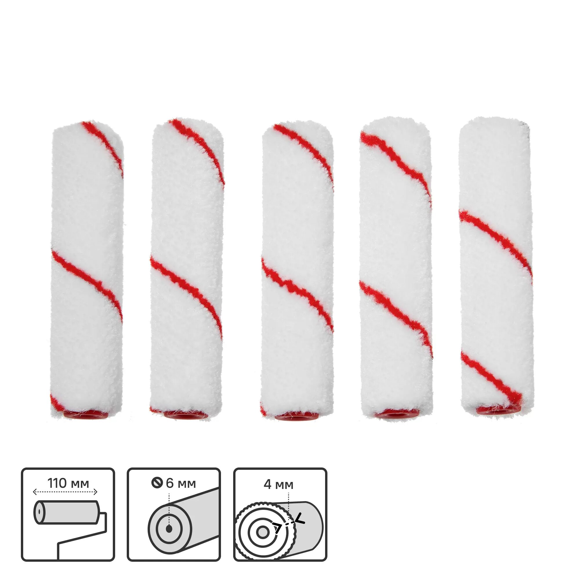 Валик сменный для лака Dexter 110Мм 5 шт