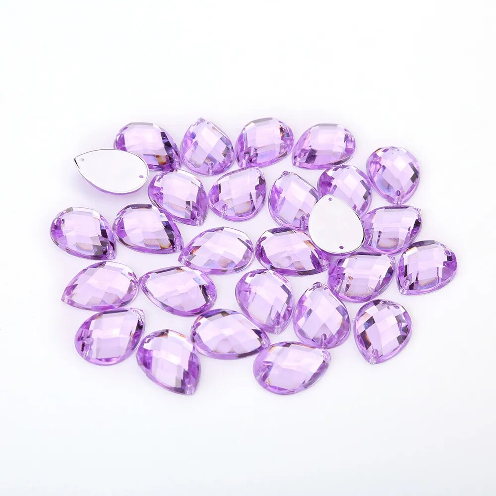 TPSMOC Акриловые стразы капли воды Сиреневый, 8x13mm 100pcs, Purple