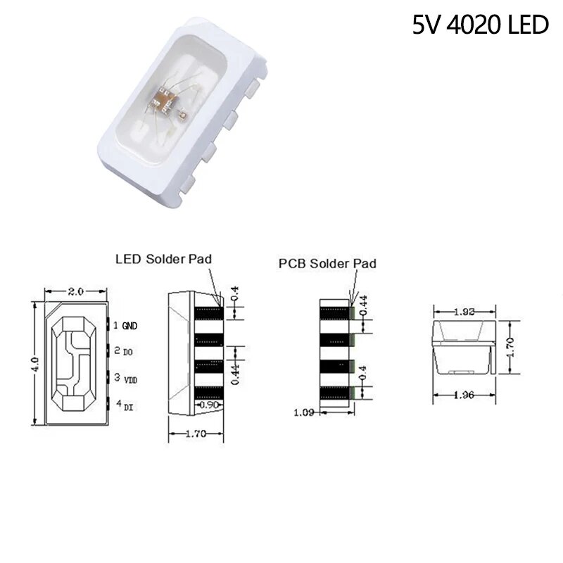 Адресная RGB светодиодная лента XIASONGXIN LIGHT 20PCS 4020 WS2812B