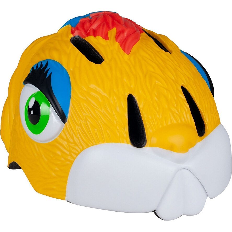 Защитный детский шлем для велосипеда/для роликов Funny Animals Белка желтый, размер 49-55 cм